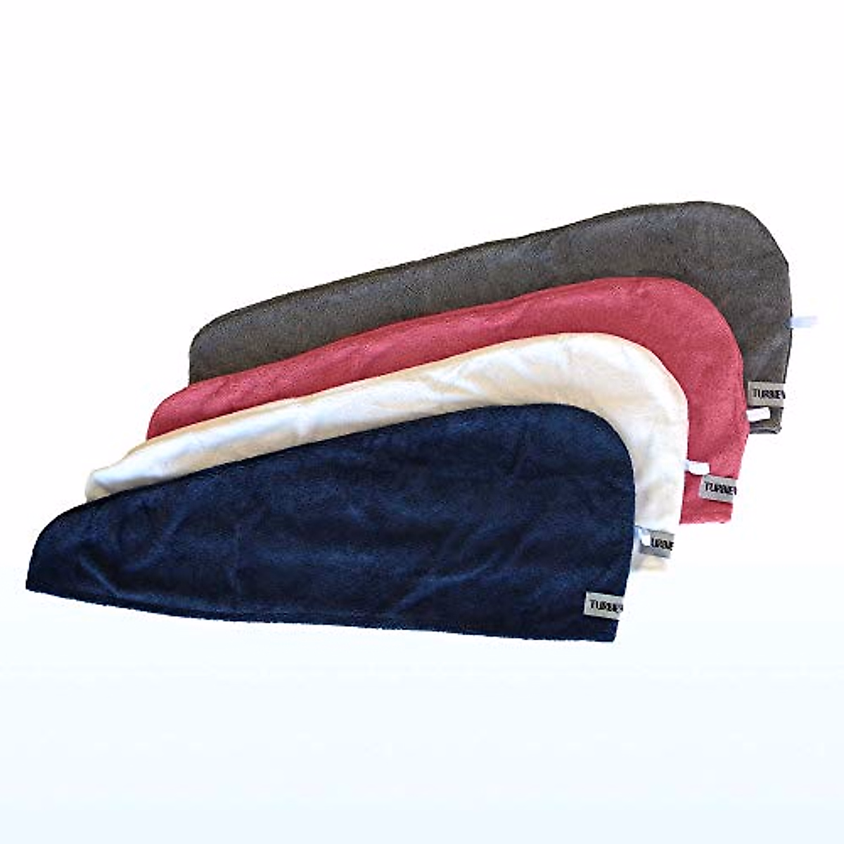 Turbie Twist Microfiber Hair Towel Wrap for Women and Men | 4 Pack | Bathroom Essential Accessories | Quick Dry Hair Turban for Drying Curly, Long & Thick Hair (Pink, Blue, Grey, White)