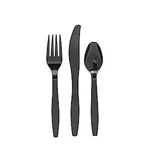 144-Piece Cheers to 30 Years Plates, Napkins, Cutlery, and Cups for Black and Gold 30th Birthday Party Supplies, Anniversary Decorations (Serves 24)