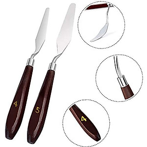 Artist Painting Knives Set - 5 Pieces Painting Knives Stainless Steel Spatula Palette Knife Oil Painting Accessories Color Mixing Set for Oil, Canvas, Acrylic Painting