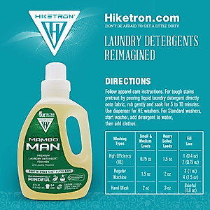 Hiketron Mambo Man Laundry Liquid Detergent, 5x Ultra Concentrated, Tough Stains Remover, Long Lasting Masculine Scent (40 Fl Oz, Pack of 1)