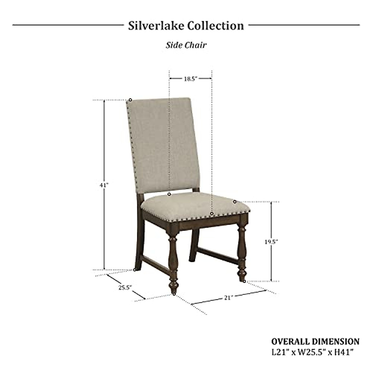 Lexicon Silverlake Dining Side Chair (Set of 2), Beige