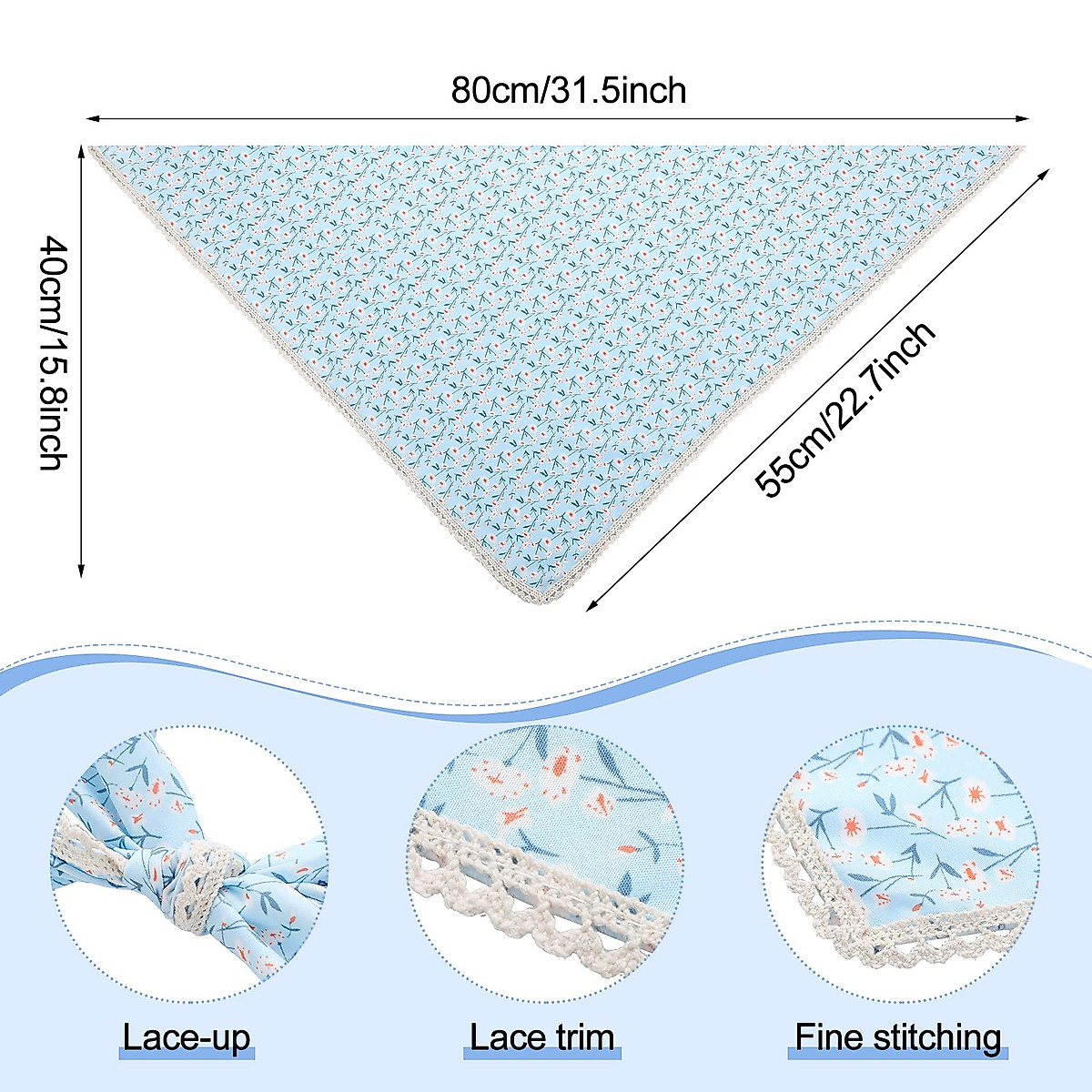 Kinlop 8 Pcs Floral Hair Bandanas Headband Triangle Boho Hair Scarf Headband Floral Printed Chiffon Head Kerchief Floral Hair Kerchief for Women Hair Scarves Accessories(Novel Style)