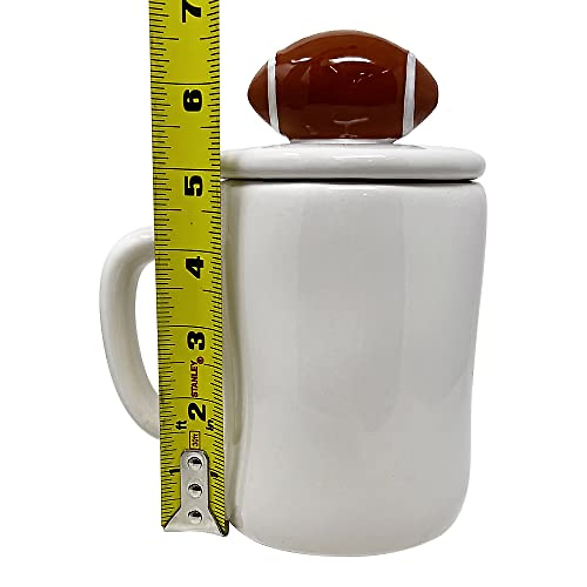 Rae Dunn Football Inspired Ceramic Coffee/Tea Mug (Game Day/White)