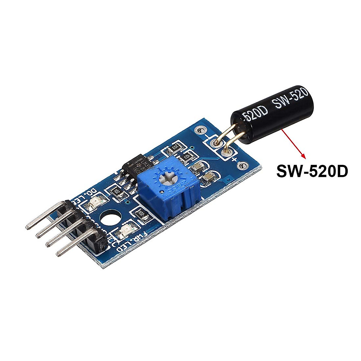 uxcell® Angle Sensor Module SW-520D Ball Switch Tilt Sensor Module for Arduino