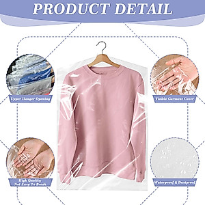 Amaxiu Garment Bags for Hanging Clothes, 35.4" x 23.6" Dust-Proof Clothes Covers 20pcs Clear Plastic Garments Dry Cleaner Bags for Closet Home or Travel Storage Gowns Coats Jacket Suits Dress