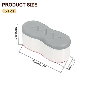 uxcell 5 Pcs Toilet Seat Bumper Kit, 18mm Thickness Bidet Bumpers Pads Rubber Curved Seat Spacer Replacement with Strong Adhesive for Toilet Cover