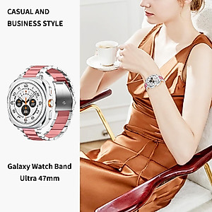 GOLDTOLUCK Compatible with Samsung Galaxy Watch 7 Band Ultra 47mm (2024) Men Women Milanese Mesh Magnetic Classy Elegant Casual Business Metal Stainless Steel