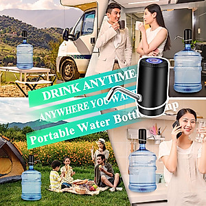 5 Gallon Water Dispenser, Electric Water Bottle Pump with Switch and USB Charging, Portable Automatic Water Dispenser Pump for Camping, Travel, Home, Kitchen, Office