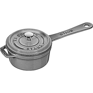 Staub 1241018 Mini Cast Iron Saucepan, 10 cm, Graphite Grey