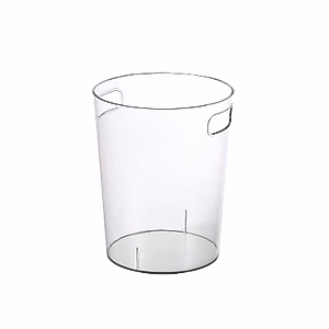 Agatige Trash Can Plastic Wastebasket, Countertop Round Garbage Container Bin with Handles Desktop Clear Small Trash Can for Bathroom, Bedroom, Kitchen, Home, Office (M)