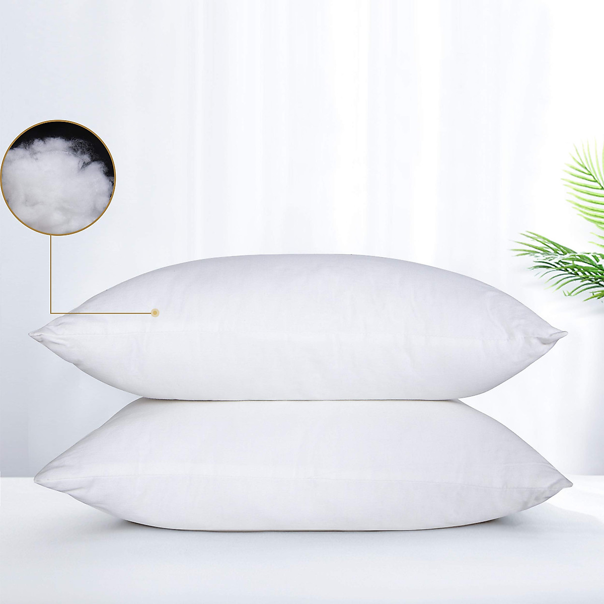 FLXXIE Toddler Cotton Down Alternative Toddler Pillows (13" x 18") and Navy Blue Microfiber Soft Toddler Pillowcases (14" x 20")