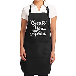 TEEAMORE Custom Grill Aprons for Women Men Add Your Text Personalized Chef Kitchen Apron
