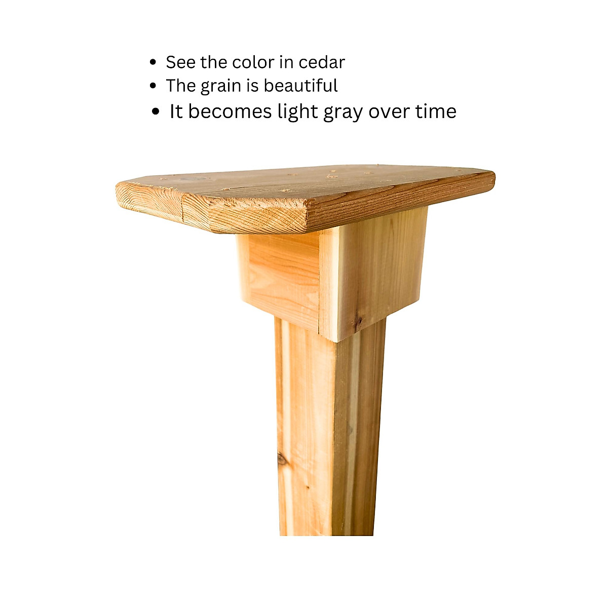 Little Library Mount, Cedar | Library Mount | Stable, 14 inches Wide and 8 inches Deep | Slip It On 4x4 Post, Attach It With Screws Included | Most Stable Library Mount | Needs No Finishing, Painting