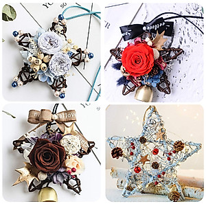 Natural Brown Vine Stars Wicker Rattan Star for Home Garden Wreath Christmas Garland Tree Decoration (3Pcs, 8inch)