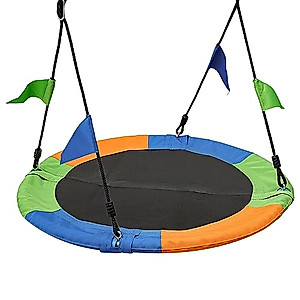 661lb Saucer Tree Swing 3.2ft for Kids Adults 900D Oxford Waterproof with Tree Hanging Straps, Steel Frame and Adjustable Ropes