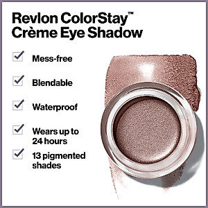 REVLON Colorstay Creme Eye Shadow, Longwear Blendable Matte or Shimmer Eye Makeup with Applicator Brush in Silver, Earl Grey (760), 0.18 Ounce (Pack of 1)