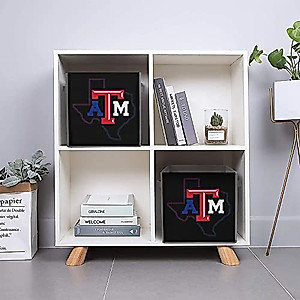 Texas ATM Map Collapsible Storage Bins Basics Folding Fabric Storage Cubes Organizer Boxes with Handles