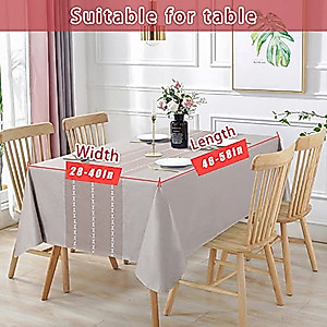 Vonabem 100% Waterproof Rectangle PVC Tablecloth, Vinyl Table Cloth Cover with Flannel Backing Oil Spill Proof Wipeable Table Cloths for Indoor Outdoor (Coffee Line,52X70IN)