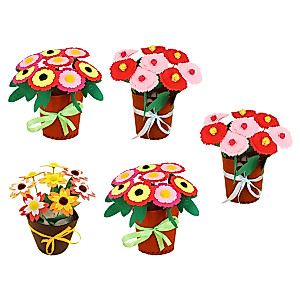 Veemoon DIY Flower Craft Kit 20 Sets Handmade Potting Material Bonsai Tree Artificial Child Non-Woven Fabric Handicraft Materials