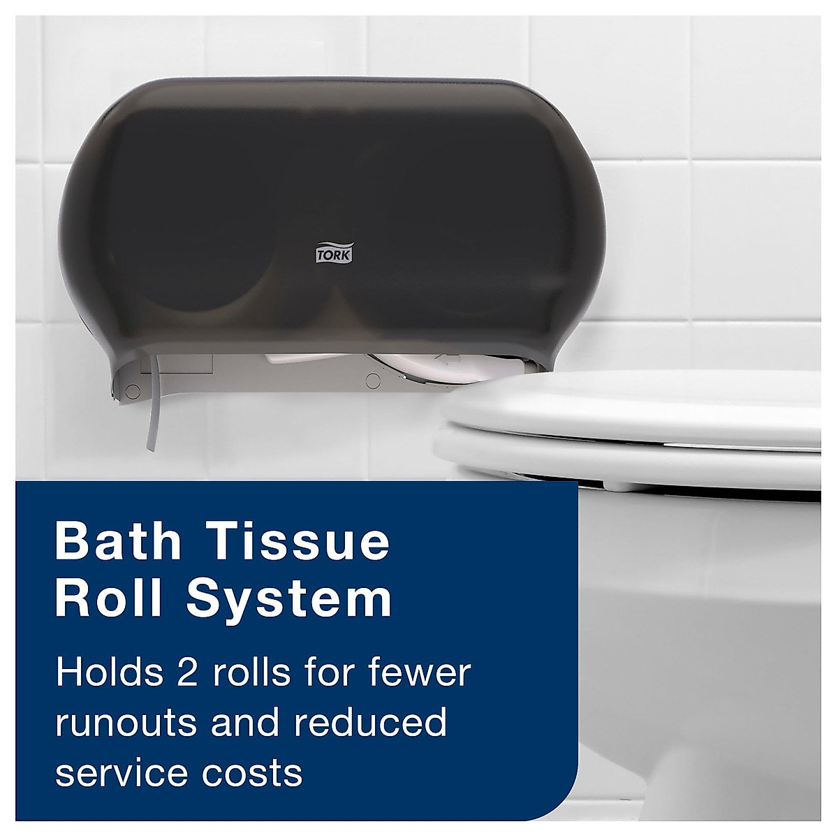 Tork Advanced Toilet Paper Roll, White, Compatible with T24 Dispensers, 2-ply, Soft Tissue, 80 rolls x 500 sheets (2461200)