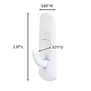 Command Small Utility Hooks, Damage Free Hanging Wall Hooks with Adhesive Strips, No Tools Wall Hooks for Hanging Organizational Items in Living Spaces, 24 White Hooks and 28 Command Strips