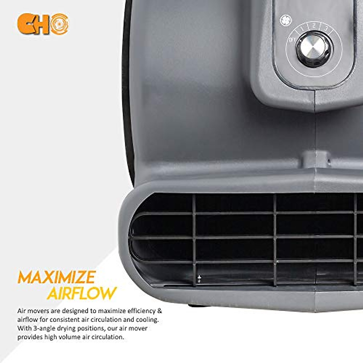 cho Air Mover Durable Lightweight Carpet Dryer Utility Blower Floor Fan for Janitorial Cleaner Home Commercial (Grey, 1 HP)