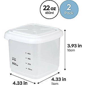 carrotez Stackable Food Storage Containers with Airtight lids, Meal Prep Containers, Portion Control Containers with labels, 16oz, Reusable, Pack of 2