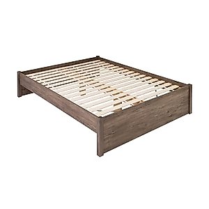 Prepac Select Queen 4-Post Raised Platform Bed with Under Bed Storage Space, Modern Queen Storage Bed 83" D x 63" W x 16" H, Drifted Gray, DBSQ-1302-2K