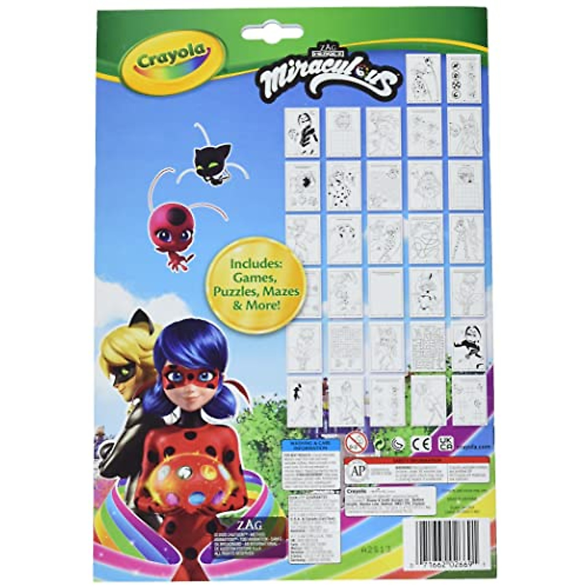 Crayola Coloring & Activity Pad, Disney Miraculous, 32 Coloring Pages & 7 Markers, Gift