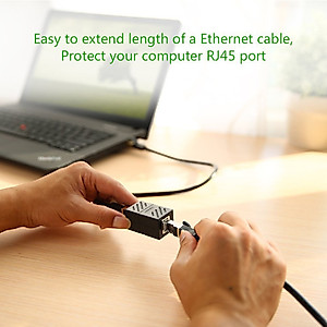 Oxsubor RJ45 Coupler Ethernet Connectors Interface Cat 7 Cat6 Cat5 Cat5e RJ45 8P8C Network Keystone Jack in-Line Coupler Ideal for Extending The Ethernet Cables Female to Female (2PACK)