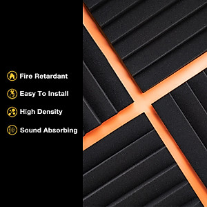 Fstop Labs Acoustic Foam Panels 12" X 12" X 2" Acoustic Foam Sound Absorbing Panel, Studio Wedge Tiles, Sound Panels wedges Soundproof Foam Sound Insulation Absorbing