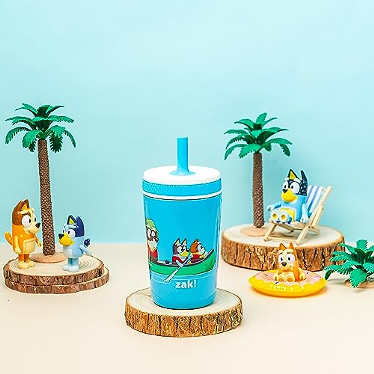 Zak Designs Bluey Kelso Toddler Cups For Travel or At Home, 12oz Vacuum Insulated Stainless Steel Sippy Cup With Leak-Proof Design is Perfect For Kids (Bluey, Bingo, Grandad Mort)