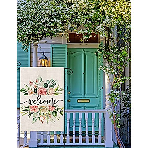 EKOREST Spring Garden Flag 12x18 Inch Double Sided,Welcome Flowers Small Yard Flag for Outdoor, Summer Seasonal Decors for Outside Anniversary Wedding Farmhouse Holiday