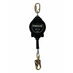 Frontline RPG30 Cable Single Leg 30ft SRL with Steel Snap Hook End.| Roofing | Construction | Personal Fall Arrest Protection | Galvanized Steel Retractable Lifeline/Safety Yoyo