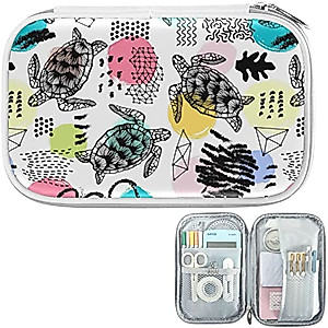 ZZKKO Sea Turtles Colorful Pencil Bag Case Zipper Pencil Holder Organizer Stationary Pen Bag Cosmetic Makeup Bag Pouch Purse for School Office Supplies