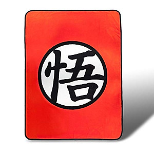 Dragon Ball Z Custom Goku Symbol Fleece Warm Blanket | 45 x 60 Inches