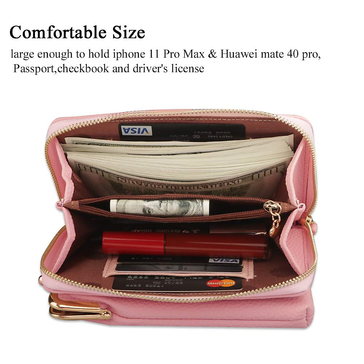 Small Crossbody Bags for Women Shoulder Handbags Clutch Mini Phone Purse Wallet with Adjustable Strap RFID Card Slots(Black)