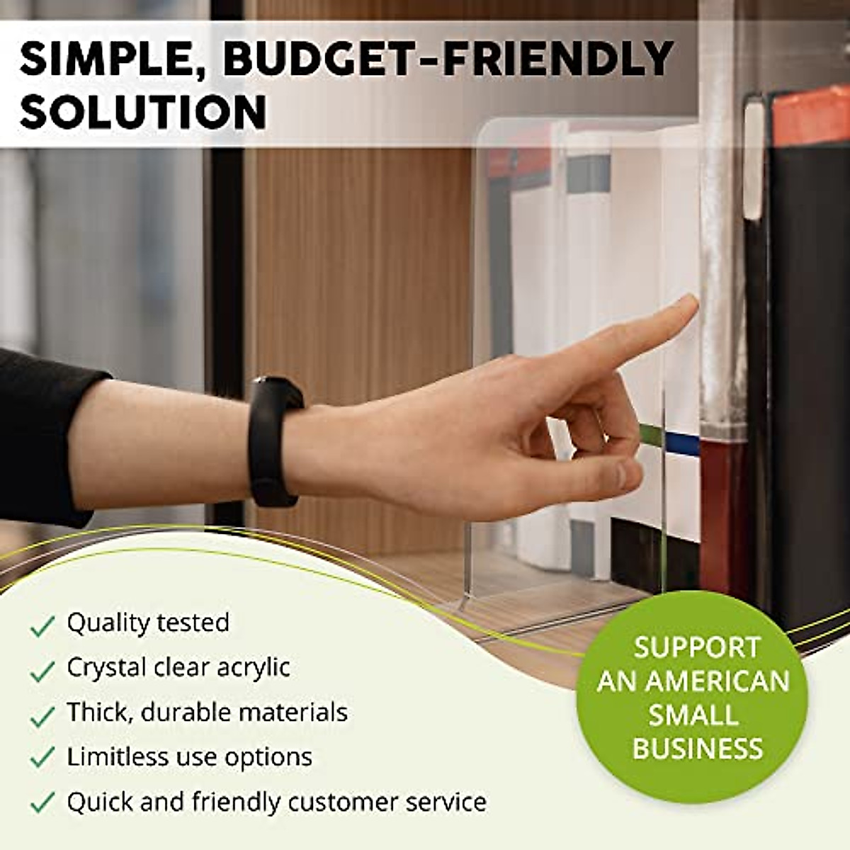 Clear Acrylic Shelf Divider and Organizer- Set of 6- Adjustable Closet Dividers for Shelves - 11" x 8” Shelf Dividers for Wood or Wooden Shelves, Purse Organizer, Sweater Organizer, Book Divider