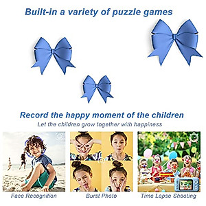 Christmas Children's Digital Camera 3-10 Years Old Christmas Birthday Gift 2.4 Inch 1080P Toddler Camera Portable Handheld Reversible Children's Digital 32GB Memory Camer, Gift for