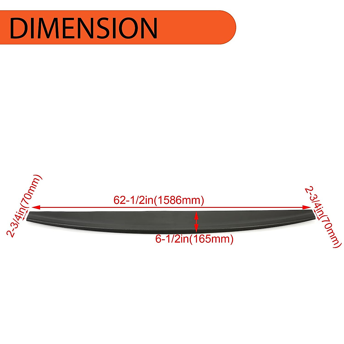 ECOTRIC Tailgate Molding Cap Spoiler Compatible with 2009-2019 Dodge Ram 1500 2500 3500 Classic Replacement for CH1909100 55372052AH 6502632 926-578 Tail Gate Cover Top Protector Lip Trim