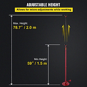 Bestauto Underhoist Stand 3/4 Ton Capacity Pole Jack Heavy Duty Jack Stand Car Support Jack Lifting from 1.5 m to 2.0 m, Round Base, with Pedal, Easy Adjustment, Automotive Support Jack Stand, Red