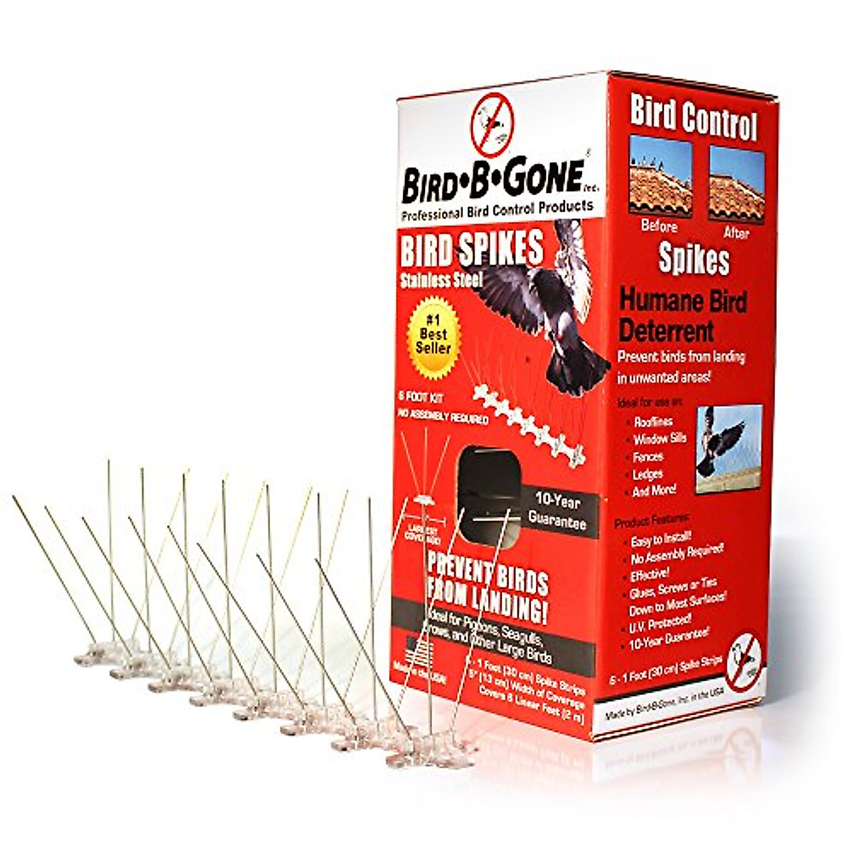 Bird B Gone Stainless Steel Bird Spikes - 6 ft box
