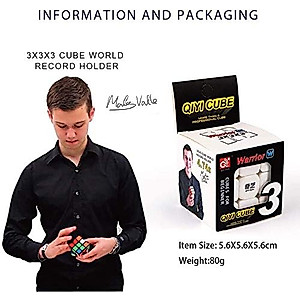 QY Toys Warrior W Speed Cube 3x3- Stickerless Magic Cube 3x3x3 Puzzles Toys (56mm), The Most Educational Toy to Effectively Improve Your Child's Concentration, responsiveness and Memory…