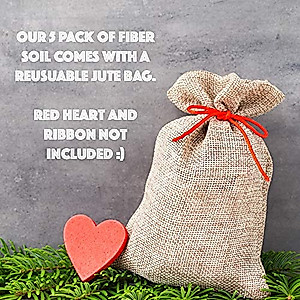 Expanding Organic Fiber Soil, Amazing Potting Soil for Indoor Plants & Herbs. Soil Discs Made from Coco Coir. Comes in Reusable Jute Bag.