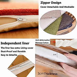 Chair Pads for Dining Chairs Set of 6, Kitchen Chair Cushions with Ties, Seat Cushions for Dining Chairs, All Season Seat Pads for Dining Chairs Outdoor Garden Beige