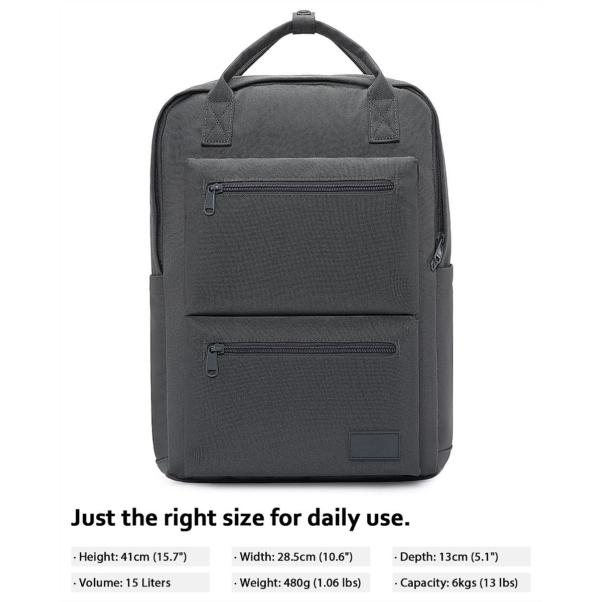 HotStyle DAYBREAK Casual Backpack, Stylish for School, Travel & College, Charcoal