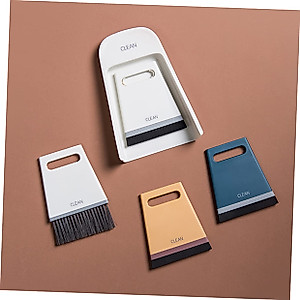 FOYTOKI Household Broom and Dustpan Brooms Decals for Restroom Household Broom Dustpan Desktop Mini Broom Table Broom and Dustpan Dust Pan Mini Hand Broom Office Supplies Yellow