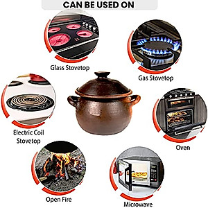 Ancient Cookware® Pomaireware™ Clay Round Pot, Large, 6 Quart Brown