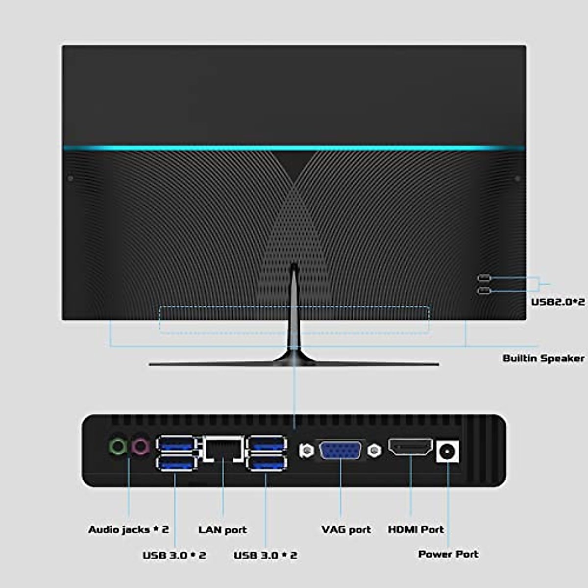 27 Inch All in One Desktop PC Intel Celeron N5095 Desktop Computer 8GB RAM 512GB ROM SSD Full HD IPS Display Computer with Dual WiFi Bluetooth 5.0 Keyboard and Mouse USB3.0