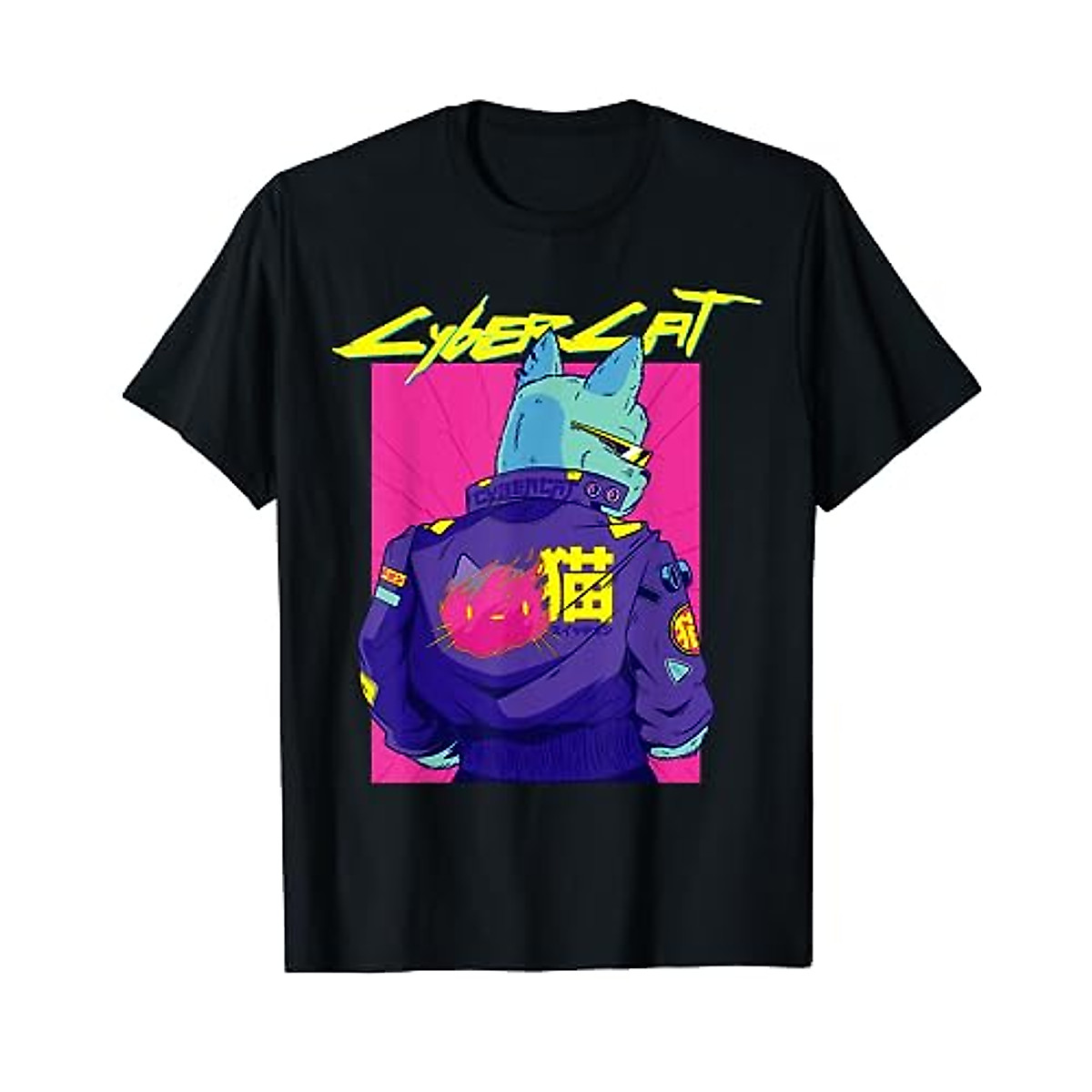 Cyberpunk pun Cat cybercat Japanese character cyberpunker T-Shirt